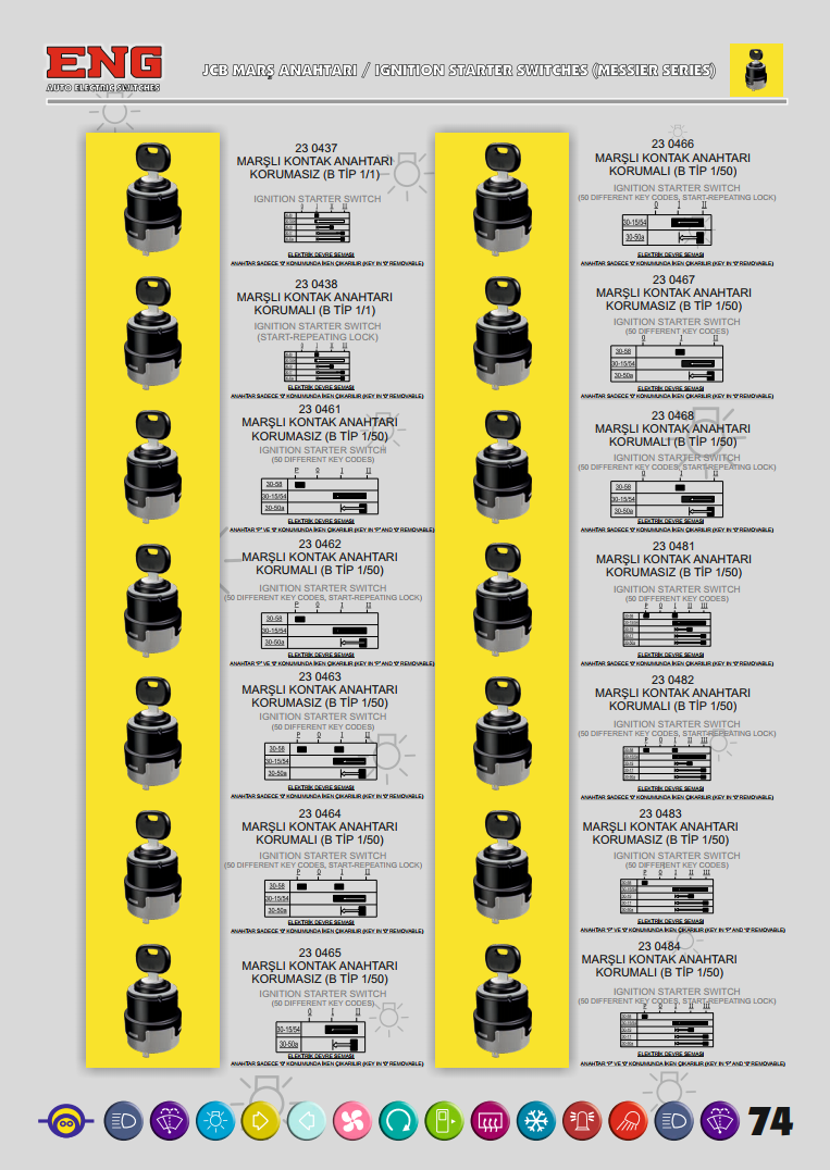 Ignition Starter Switches Eng Auto Electric Switches